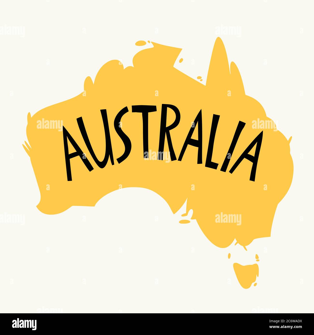 Vektor Hand gezeichnet stilisierte Karte von Australien ...