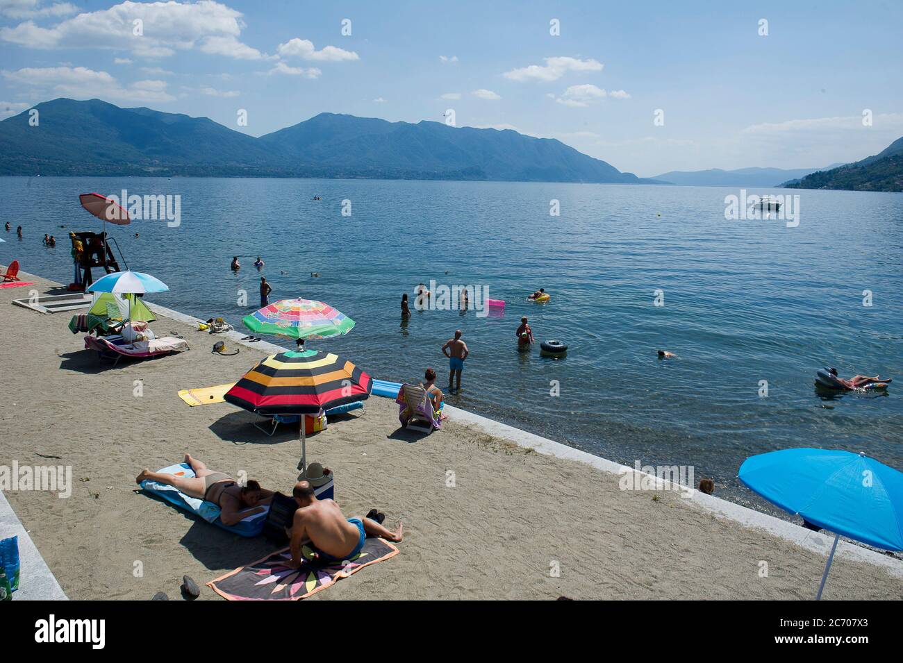 Europa, Italien, Cannobio, Italien, - Seeufer Park Lago Maggiore ...