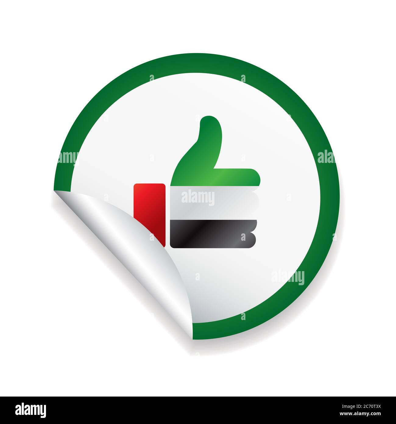 Symbol mit Daumen nach oben stellt die Farbe der Flagge der VAE ein ...