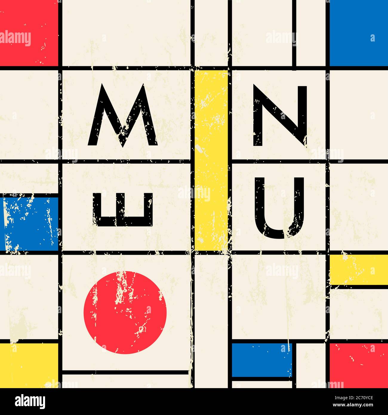 Moderne Kunst inspiriert Restaurant-Menü, kostenlose Kopie Raum Vektor ...