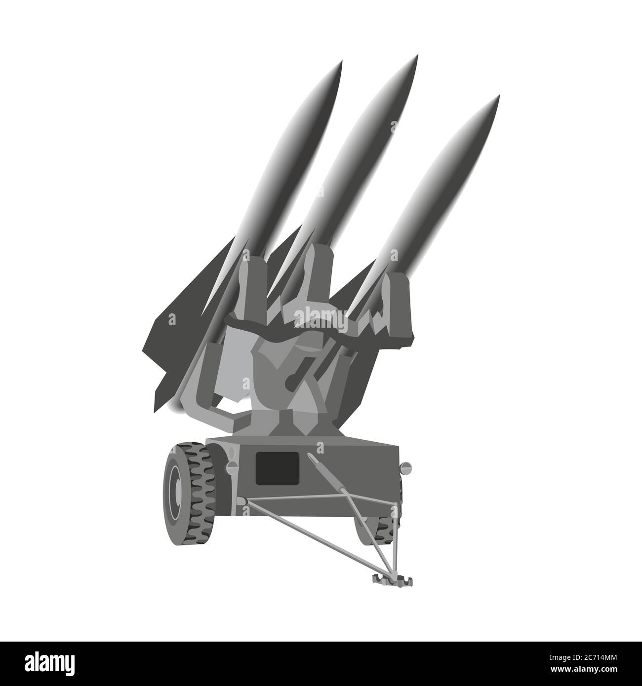 Rakete wird von Trägerrakete von Armee gestartet Es besteht aus Metall ... Rakete wird von Trägerrakete von Armee gestartet Es besteht aus Metall ...