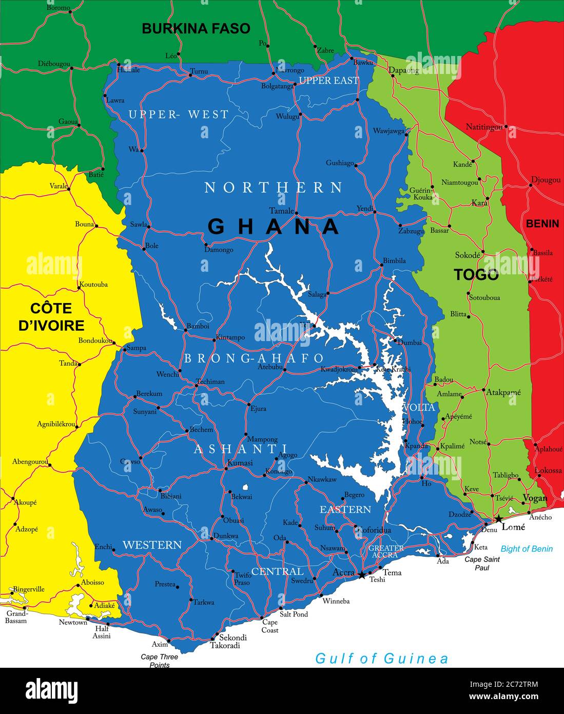 Afrika ghana map Stock-Vektorgrafiken kaufen - Alamy