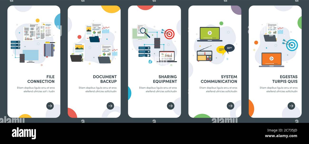 Flat design folder icon set Stock-Vektorgrafiken kaufen - Alamy