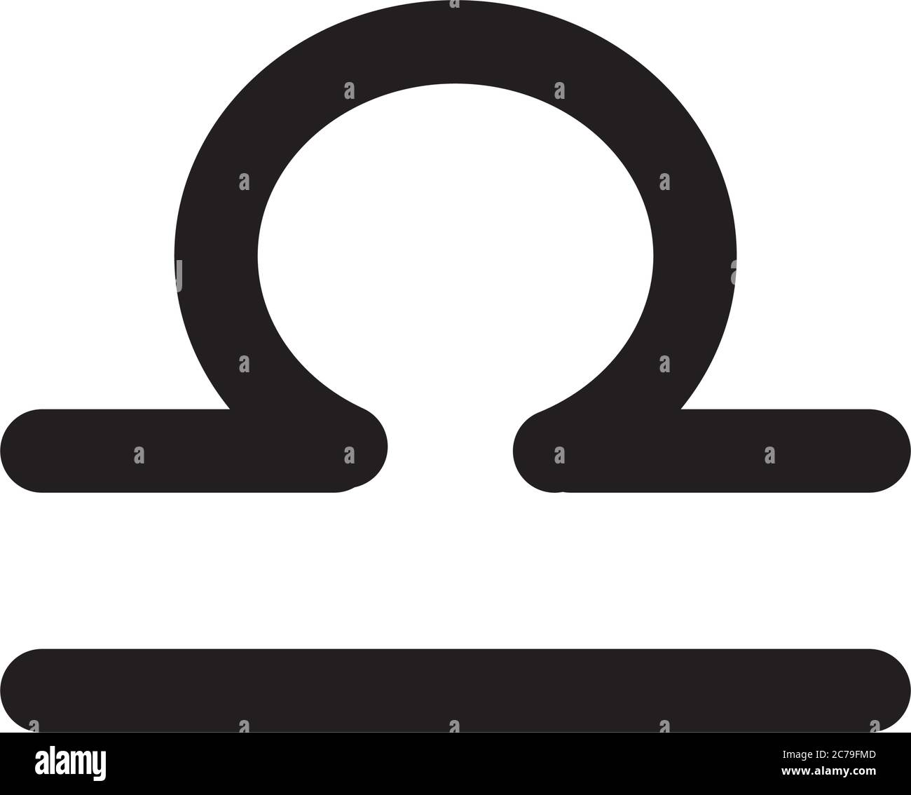 Astrologie Konzept, waage Symbol Symbol auf weißem Hintergrund ...
