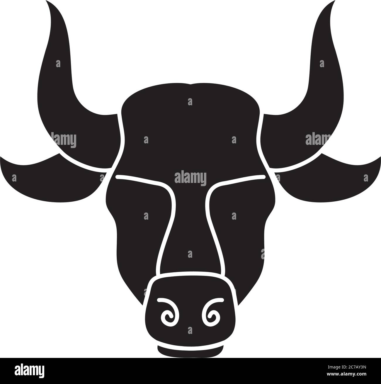 Astrologie Konzept, stier-Zeichen, das Stier Symbol Symbol auf weißem ...
