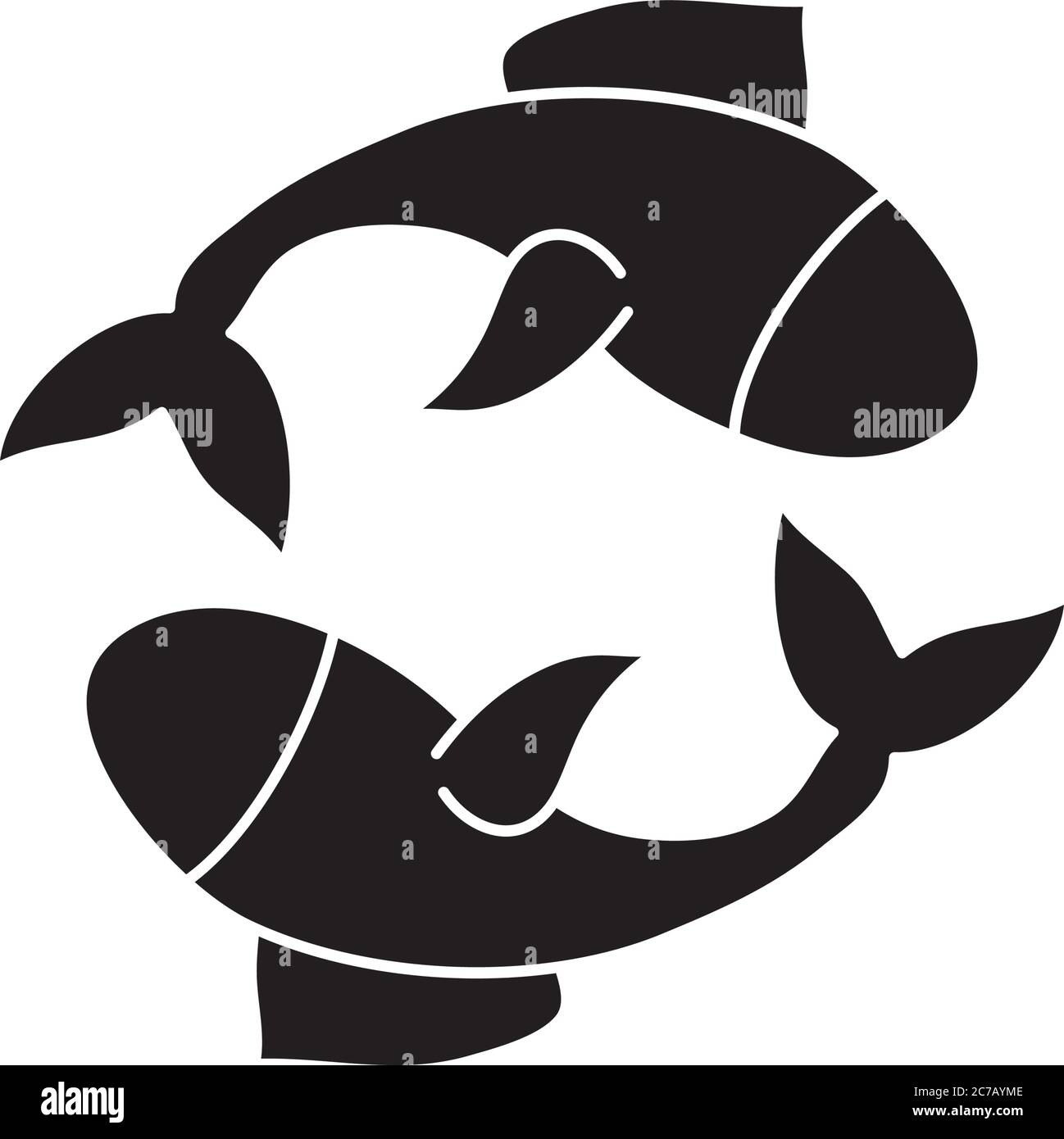 Astrologie Konzept, Fische Symbol der fische Zeichen auf weißem ...