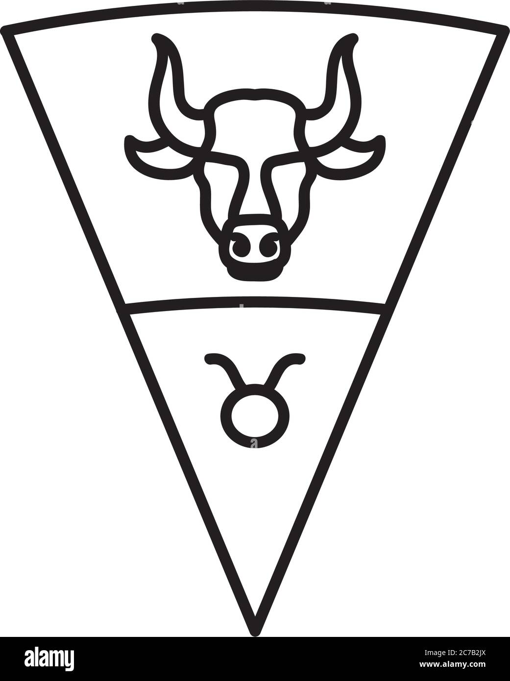 Astrologie Konzept, das Stier Symbol des stiers Zeichen auf weißem ...