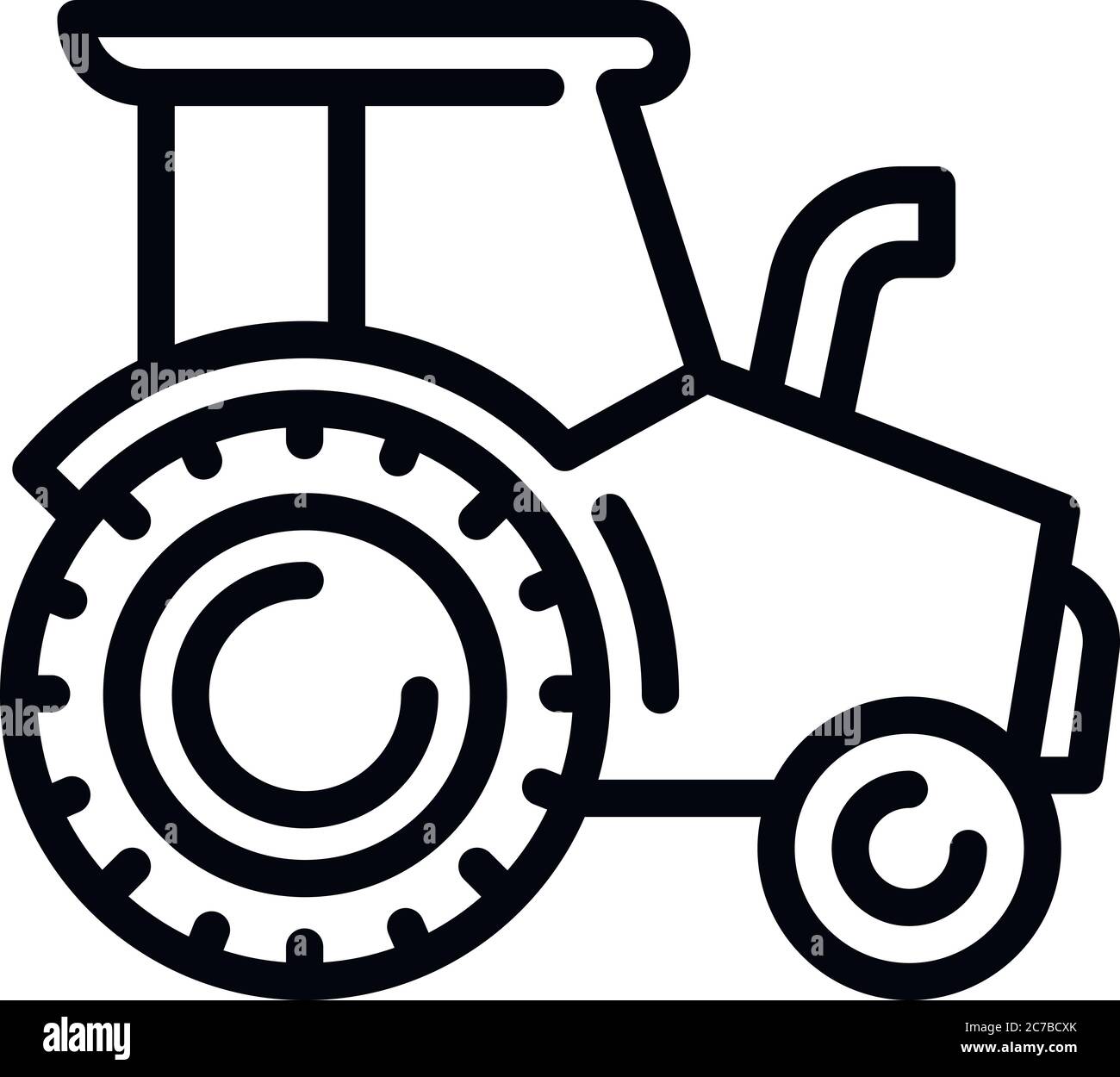 Symbol "schwerer Traktor". Umriss eines schweren Traktorvektor-Symbols ...