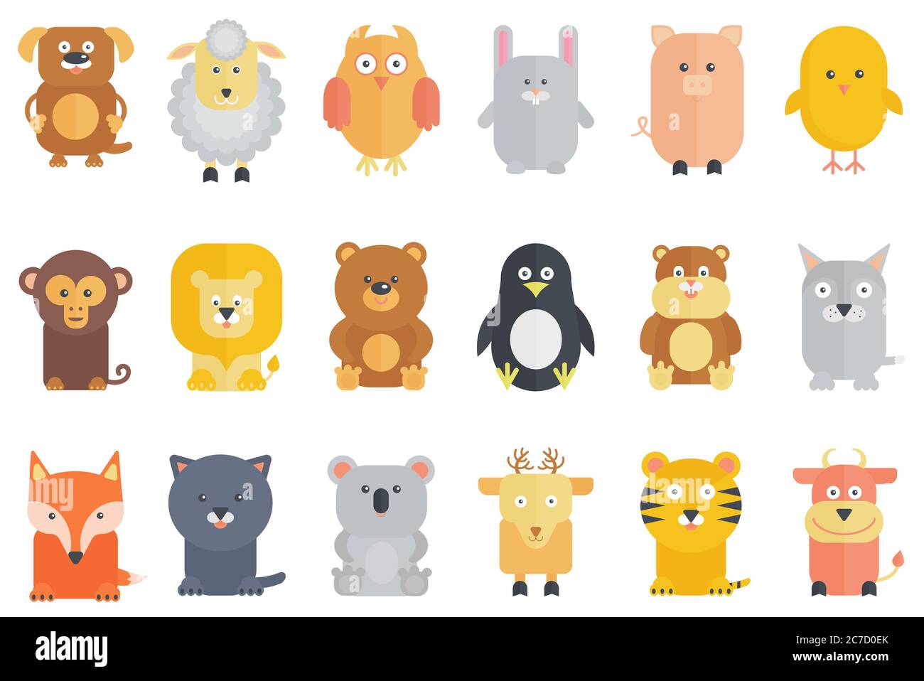 Cute cartoon wolf vector lion Stock-Vektorgrafiken kaufen - Alamy