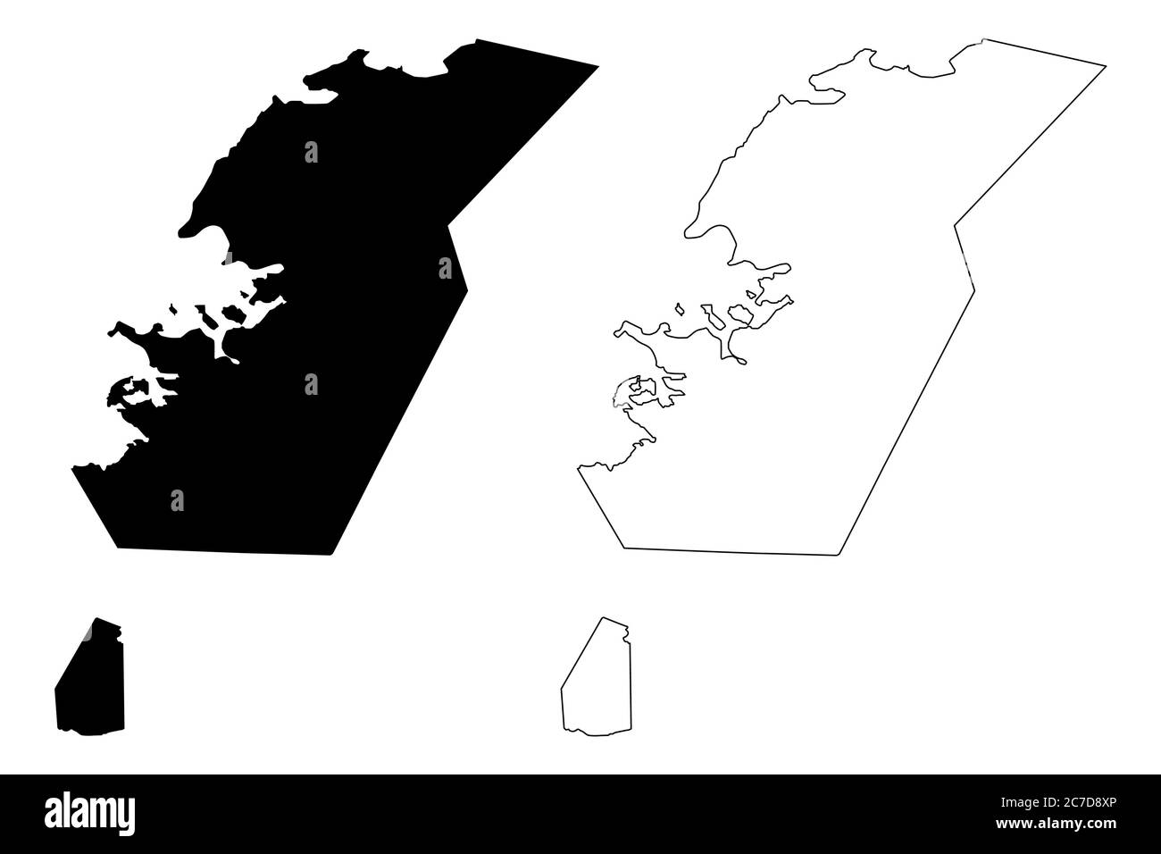 Capital Region (Island Island, Regionen von Island) Karte Vektor ...
