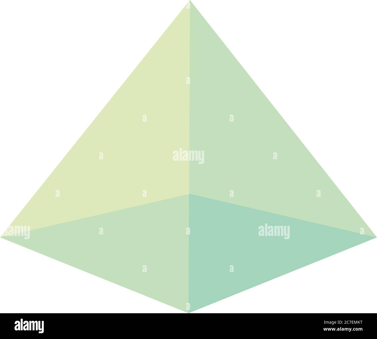 Geometrische Pyramidenform Symbol auf weißem Hintergrund, flachen Stil ...