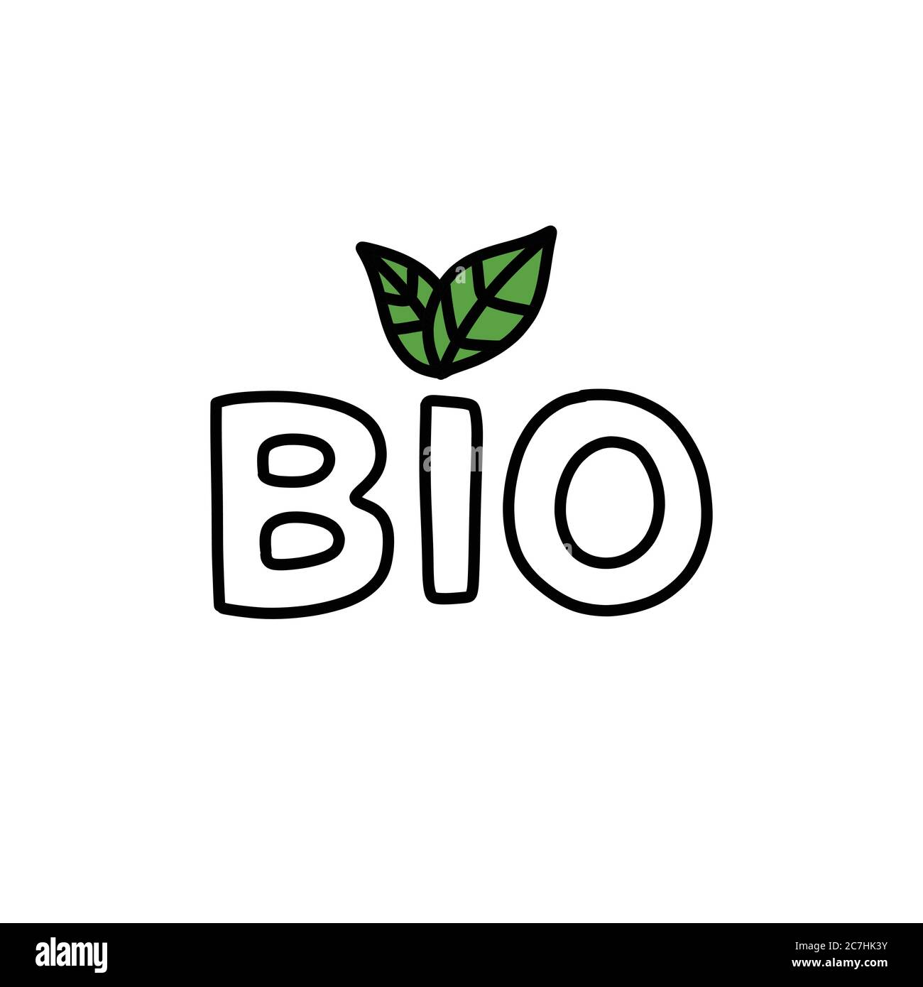 Bio-Zeichen Doodle Symbol, Vektor-Illustration Stock-Vektorgrafik - Alamy