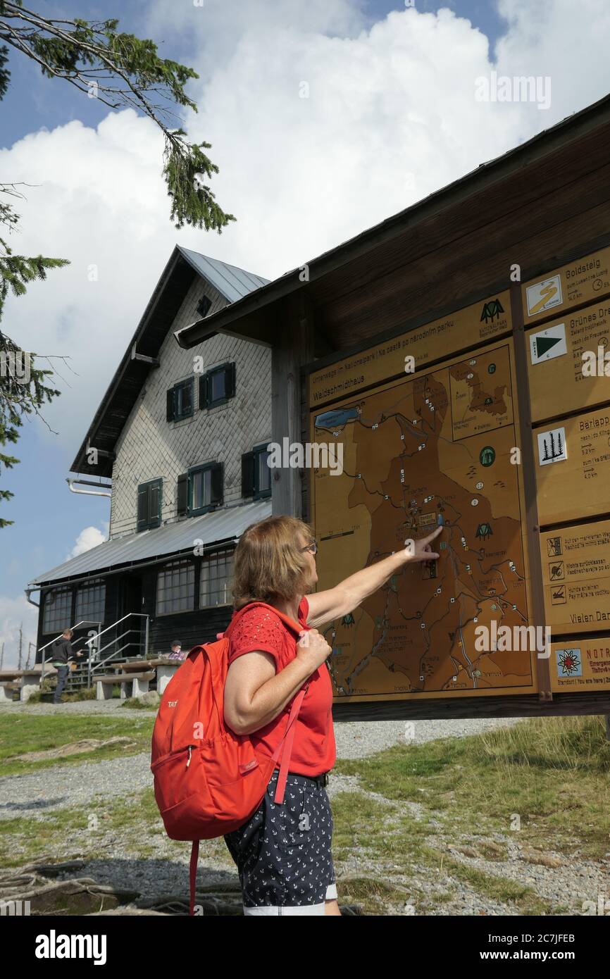 Wanderkarte im Waldschmidhaus, großer Rachel, Nationalpark, Bayerischer ...