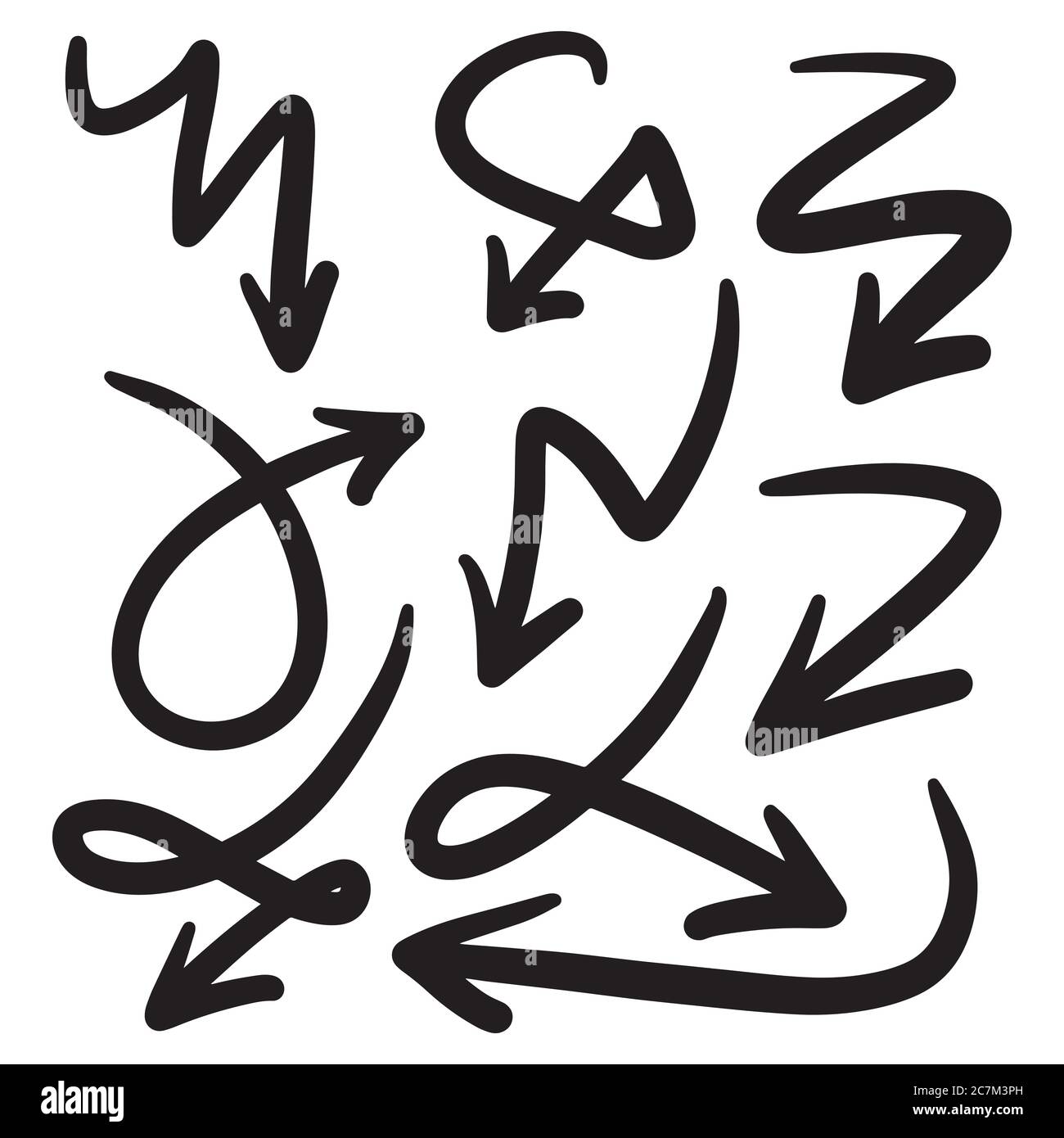 Illustration von Grunge Sketch Handmade Aquarell Doodle Vektor Pfeil ...