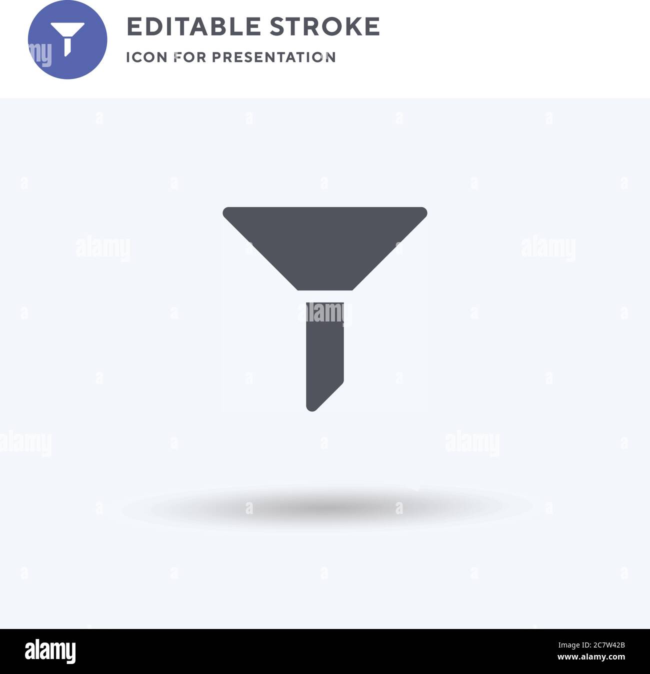 Trichter Symbolvektor, gefülltes flaches Schild, solides Piktogramm ...