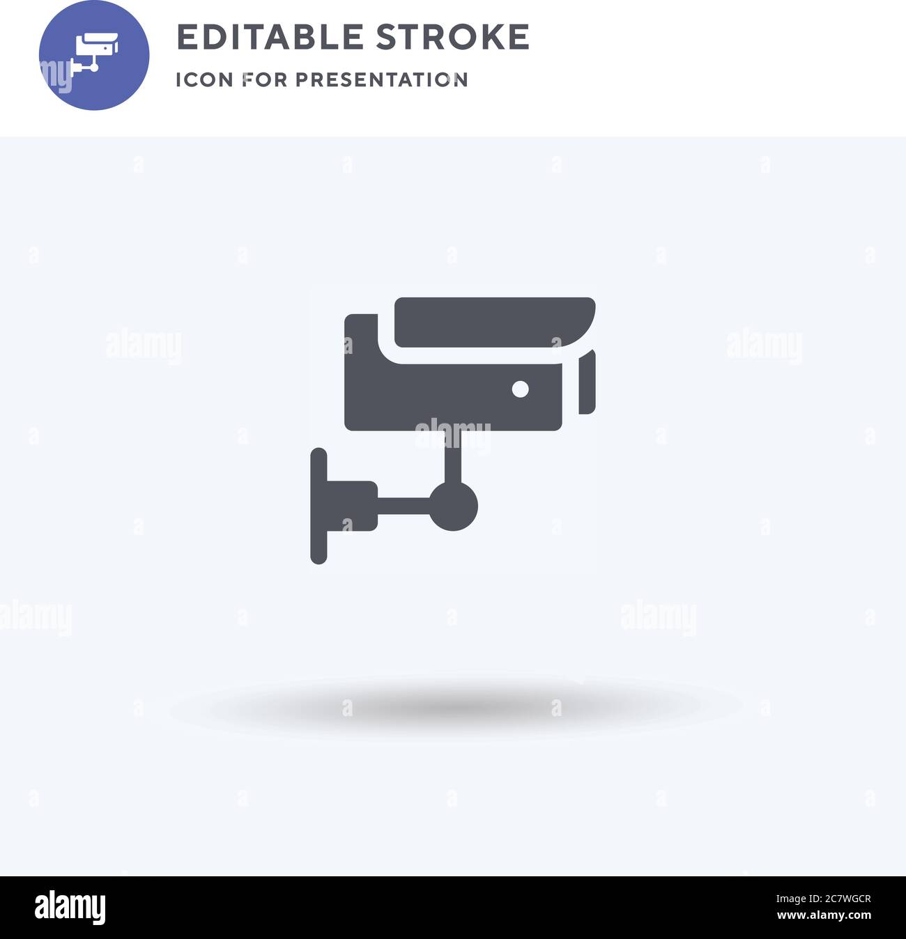 CCTV-Symbolvektor, gefülltes flaches Schild, solides Piktogramm ...