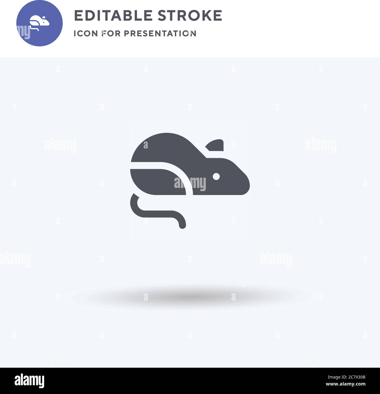 Ratten-Symbolvektor, gefülltes flaches Zeichen, solides Piktogramm ...