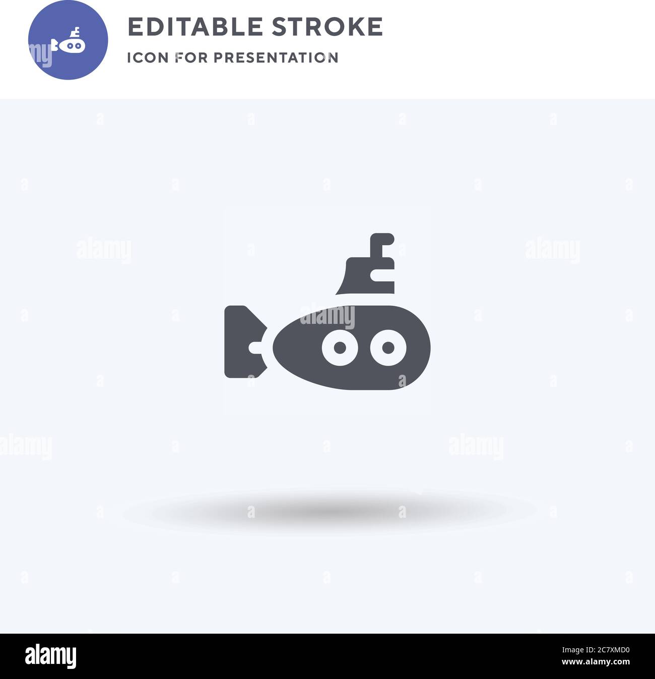 U-Boot-Symbolvektor, gefülltes flaches Zeichen, solides Piktogramm ...