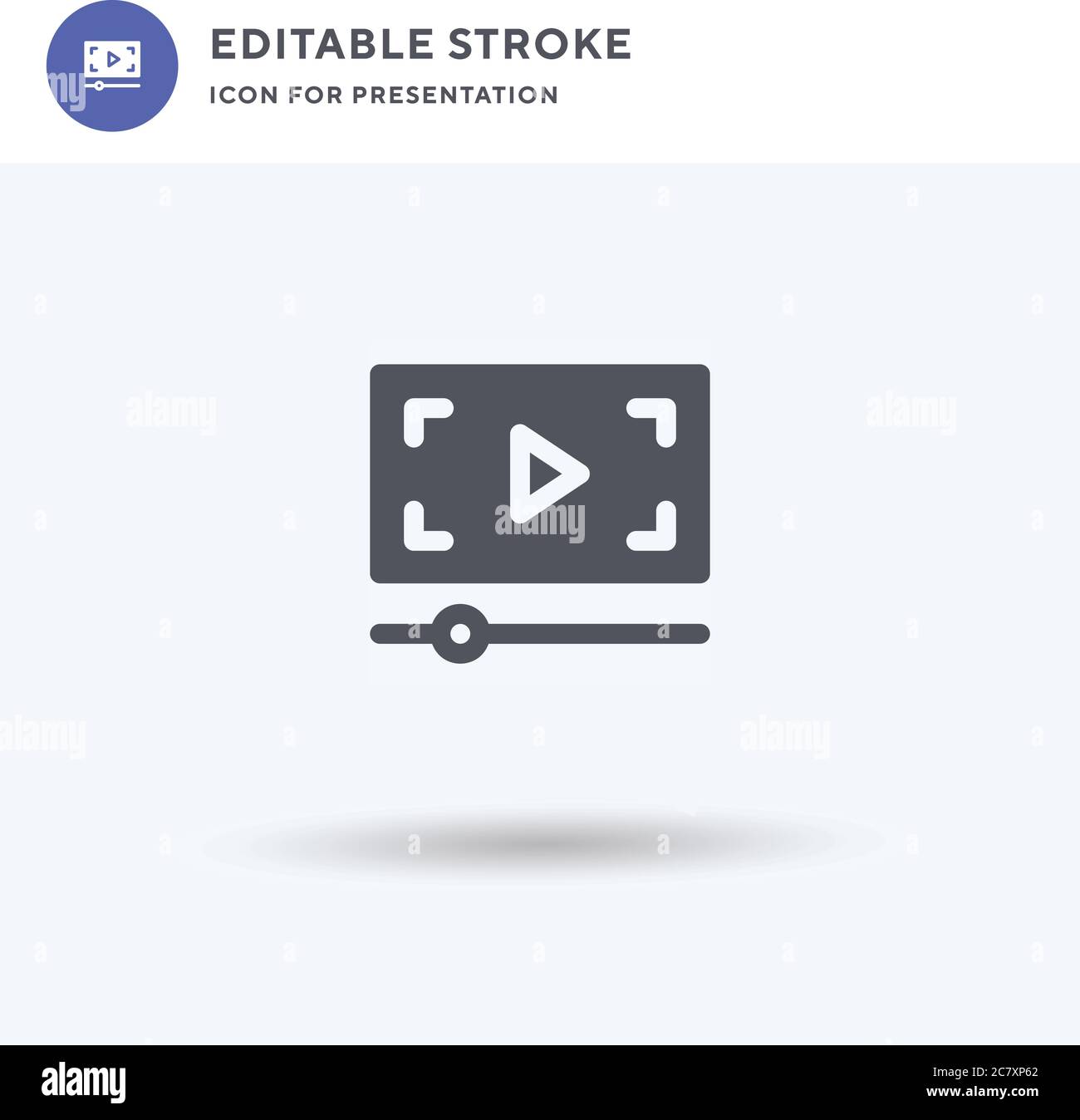 Video Player Icon Vektor, gefüllt flache Zeichen, solides Piktogramm ...