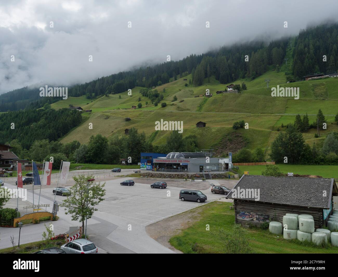 Neustift im Stubaital, Österreich, 3. Juli 2020: Talstation der ...