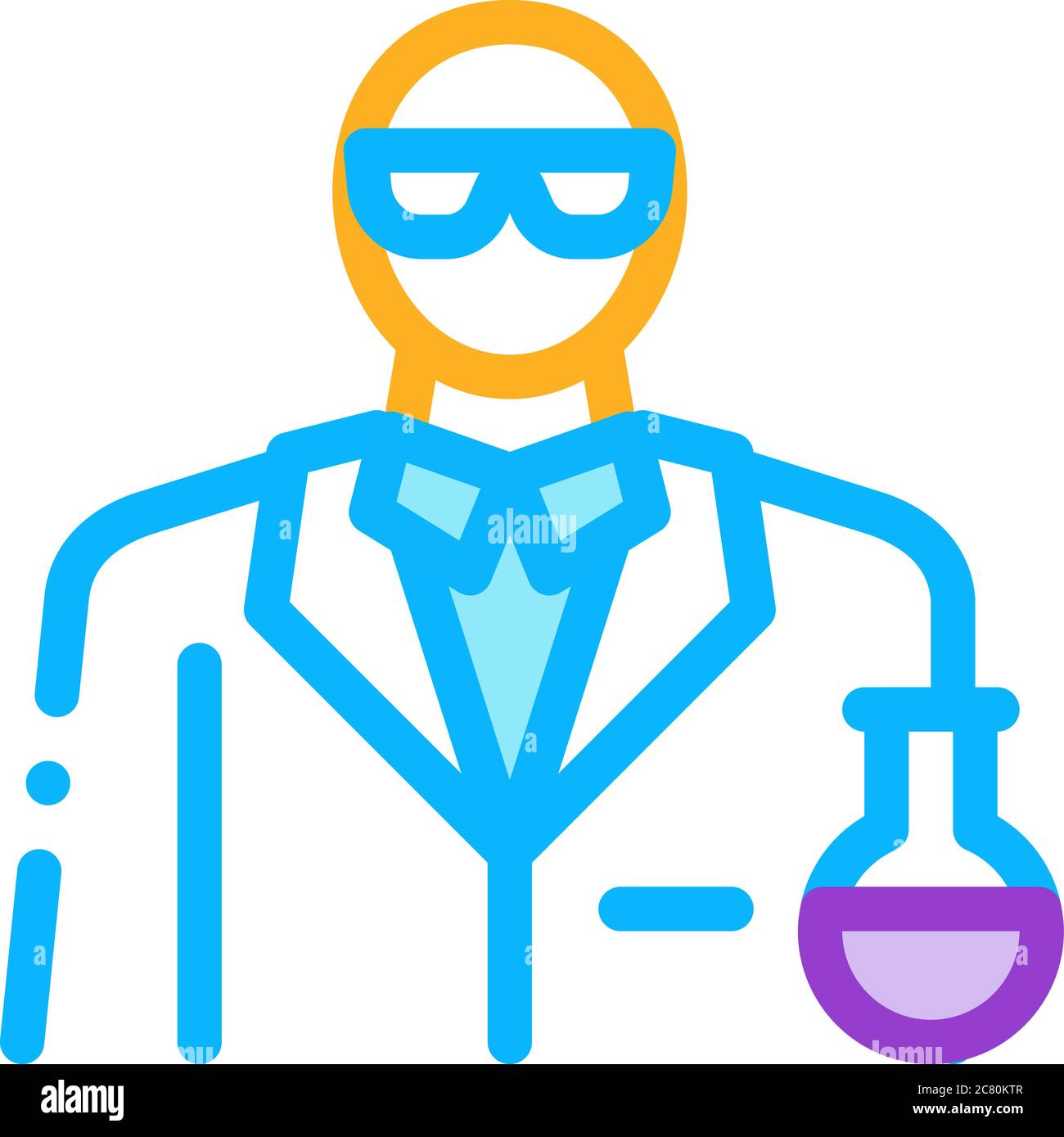 Chemiker Beruf Symbol Vektor-Umriss Illustration Stock-Vektorgrafik - Alamy