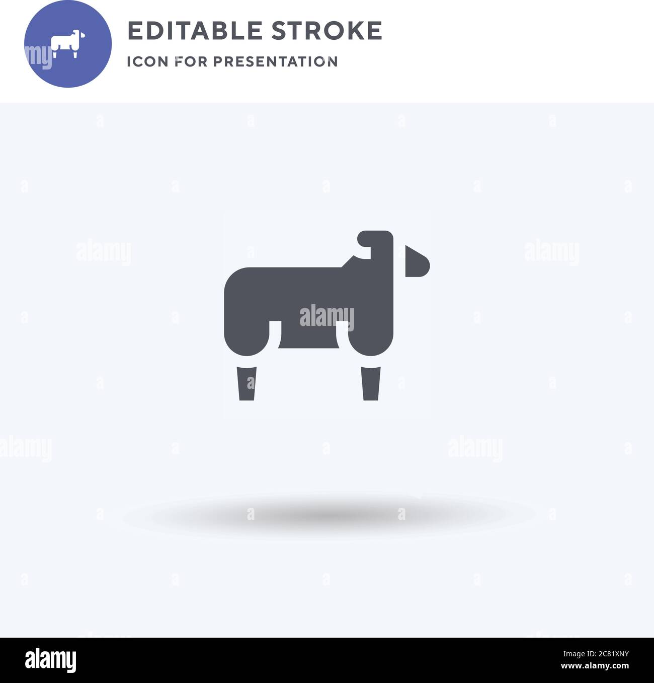 Schaf Icon Vektor, gefüllt flache Zeichen, solide Piktogramm isoliert ...