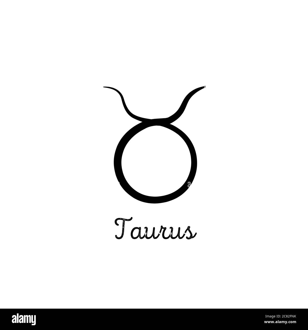 Handgezeichnete taurus Sternzeichen Illustration. Einfache Linie taurus ...