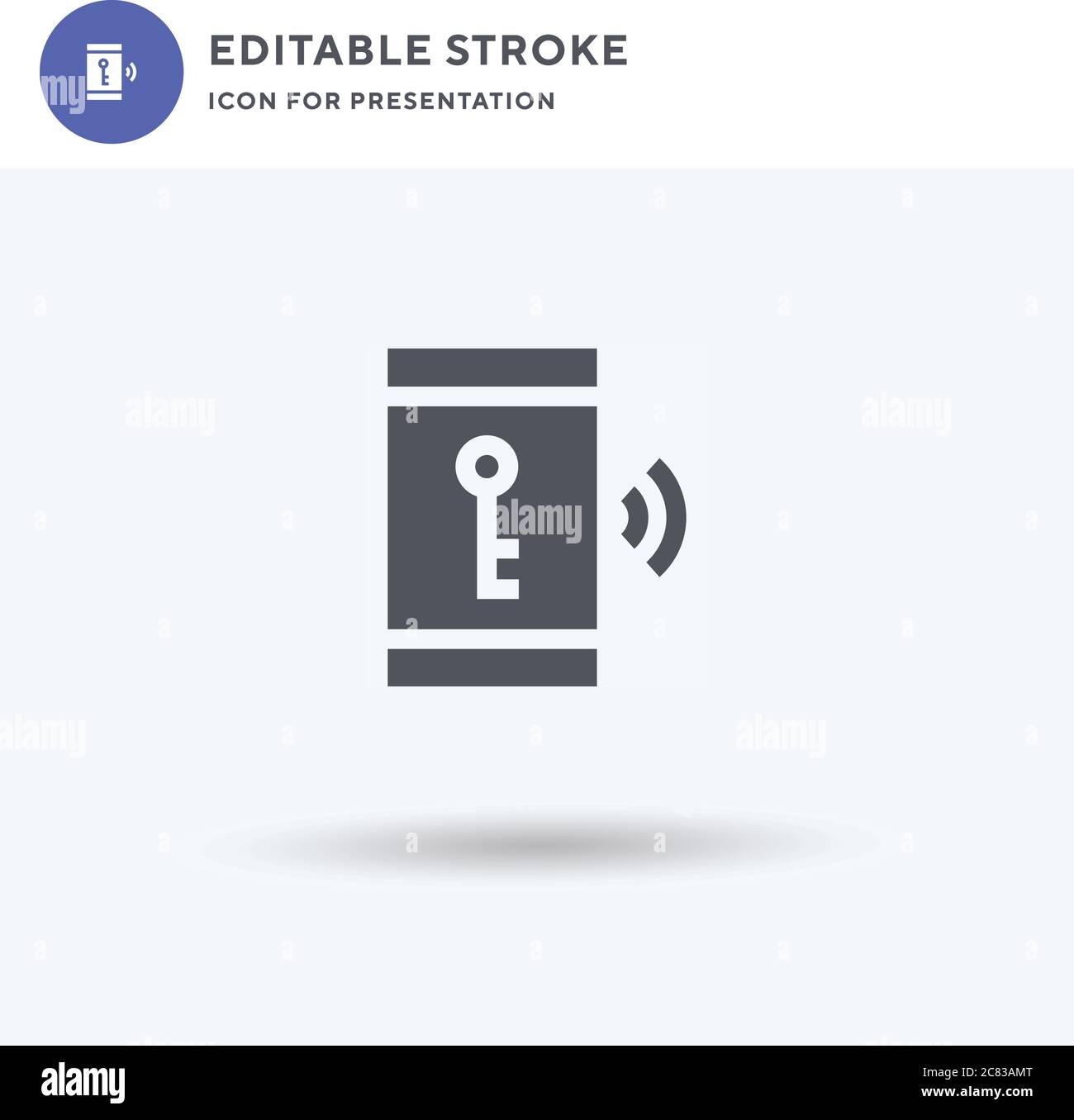 Smart Key Symbolvektor, gefülltes flaches Schild, solides Piktogramm ...