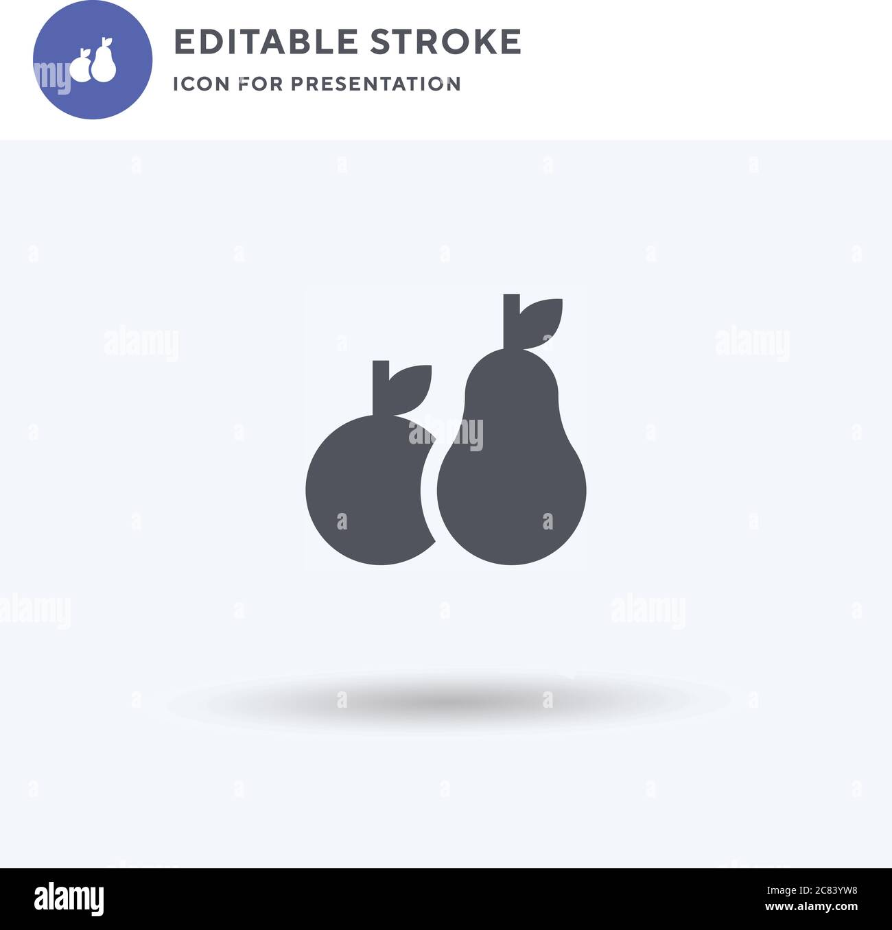 Obst-Symbol-Vektor, gefüllt flache Zeichen, solide Piktogramm isoliert ...