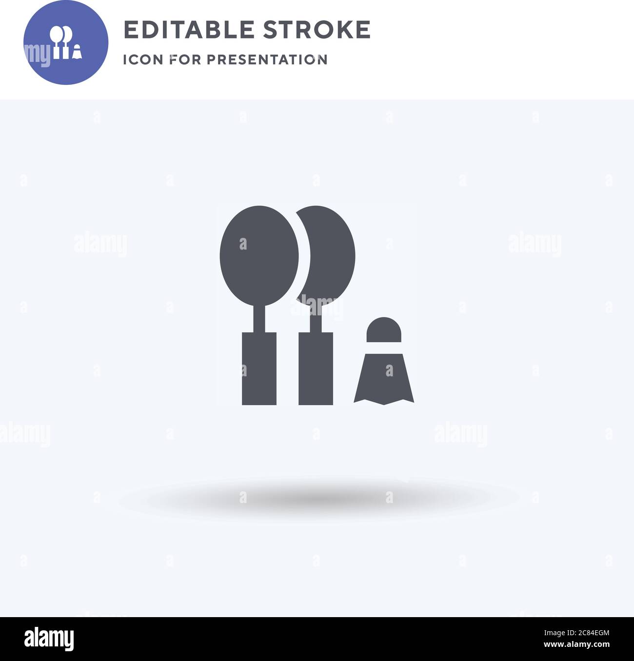 Badminton-Symbolvektor, gefülltes flaches Schild, solides Piktogramm ...