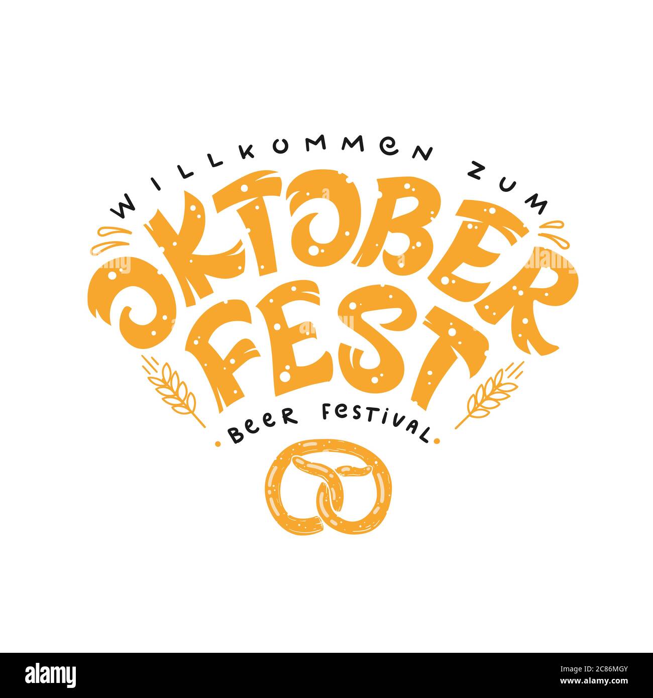 Oktoberfest. Vektor-Illustration für deutsches Bierfest.Hand-Schriftzug ...