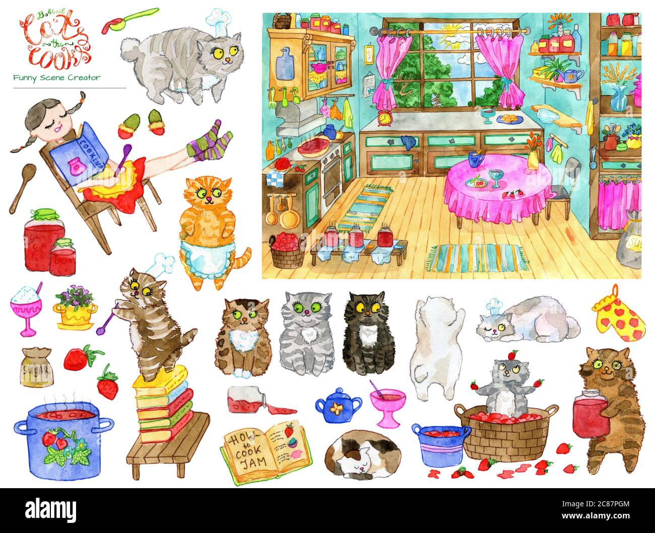 Lustige haus cartoon illustration Ausgeschnittene Stockfotos und ...