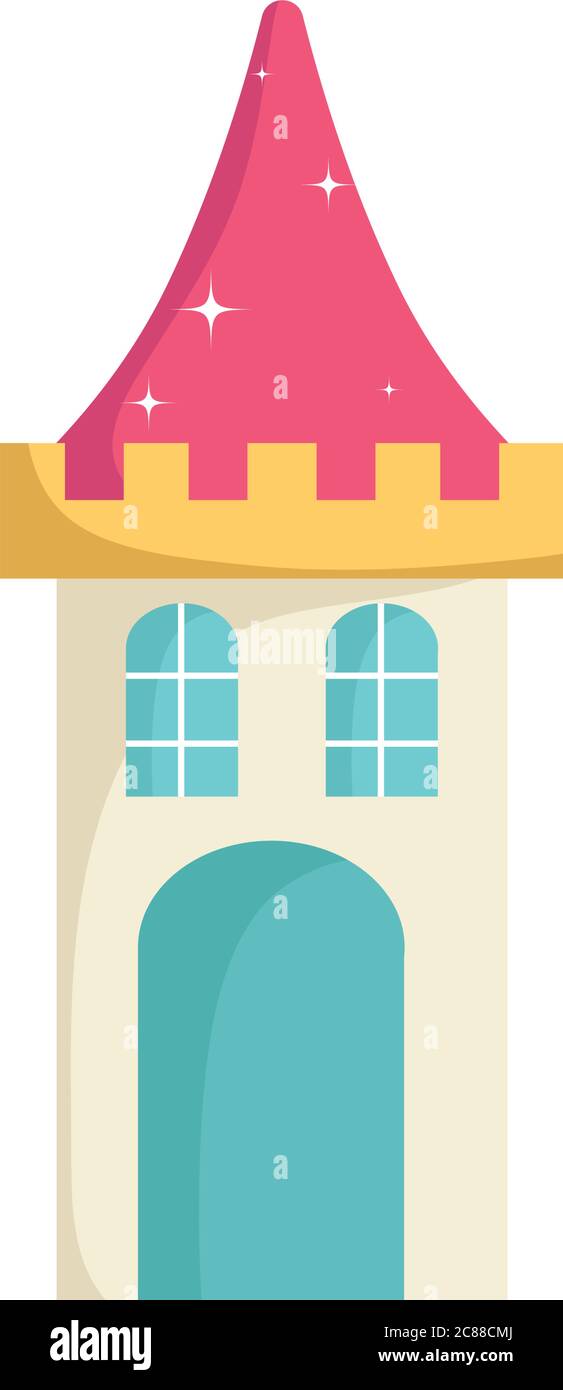 Cartoon Turm Märchen isoliert Symbol Design Vektor Illustration Stock ...