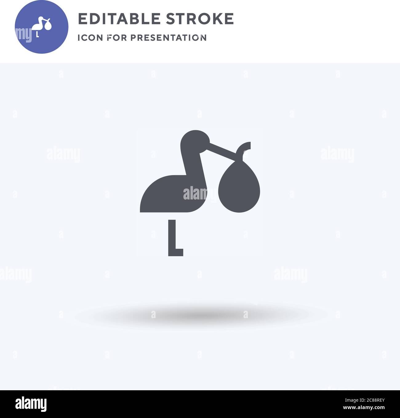 Storch Icon Vektor, gefüllt flache Zeichen, solide Piktogramm isoliert ...