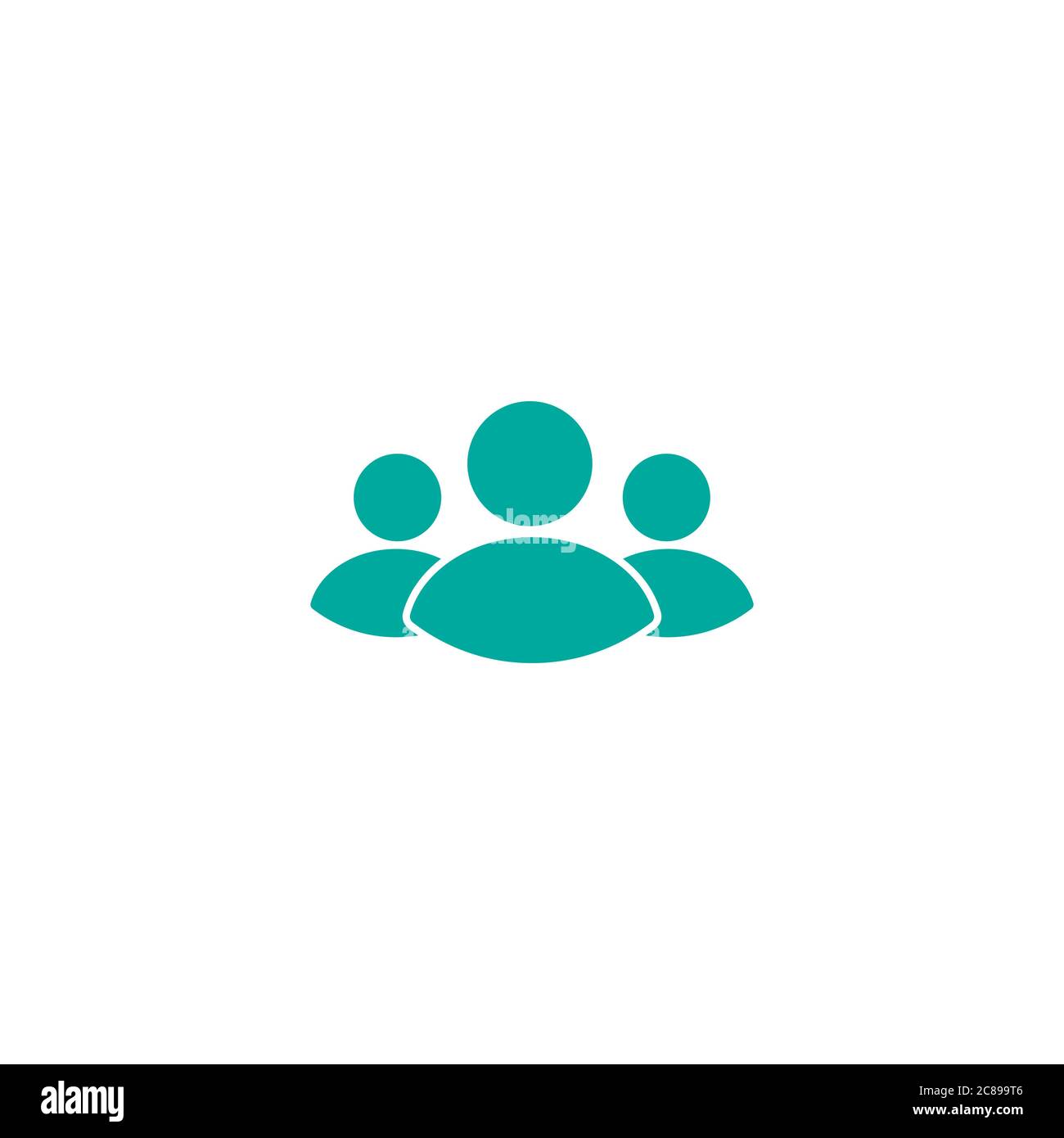 Gruppe oder Team-Symbol. Drei blaue menschliche Figuren. Flache ...