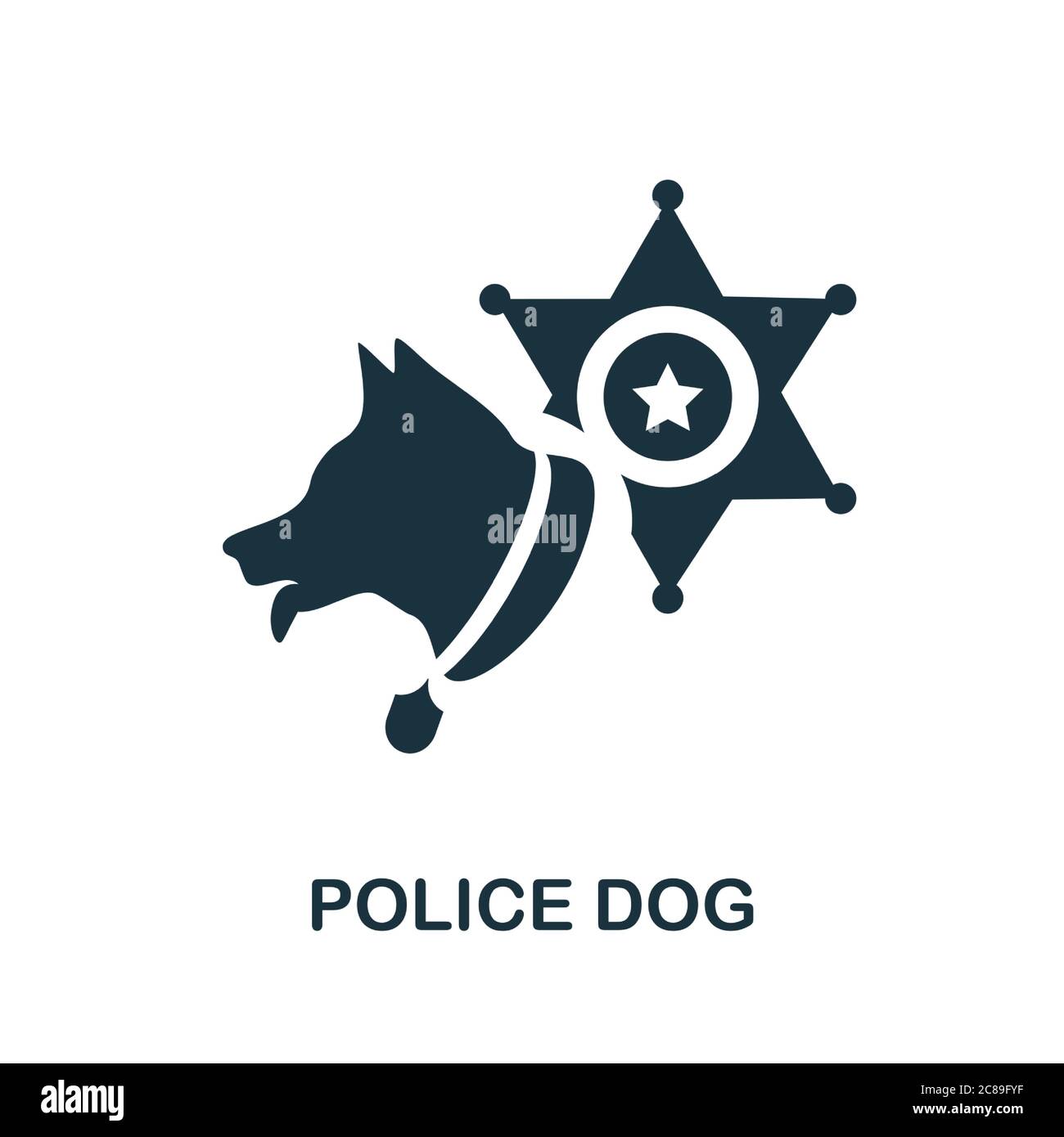 Symbol für Polizeihund. Einfaches Element aus Polizeisammlung. Creative ... Symbol für Polizeihund. Einfaches Element aus Polizeisammlung. Creative ...