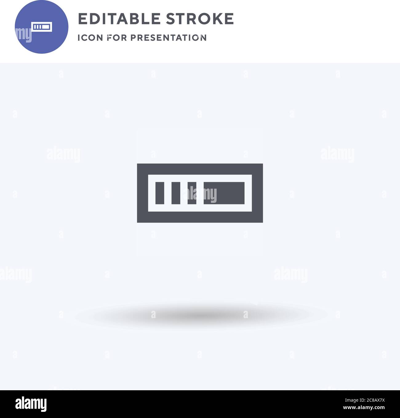 Lade Bar Icon Vektor, gefüllt flache Zeichen, solides Piktogramm ...