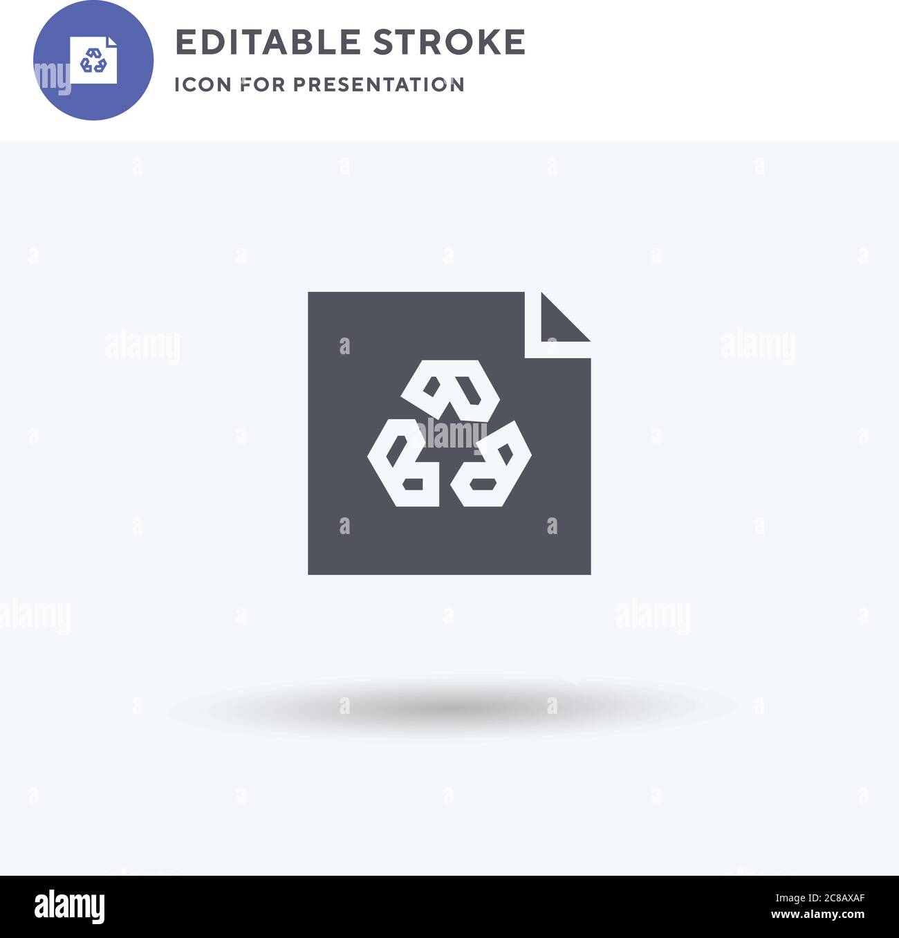 Recycling Papier Symbolvektor, gefüllt flache Zeichen, solide ...