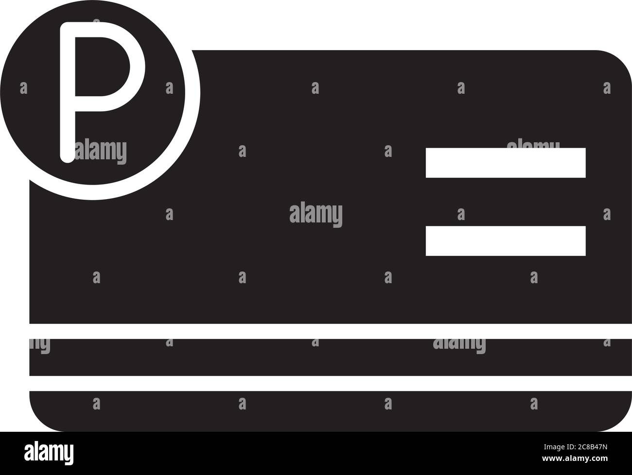 Parkkarte Ticket Transport Silhouette Stil Symbol Design Vektor ...