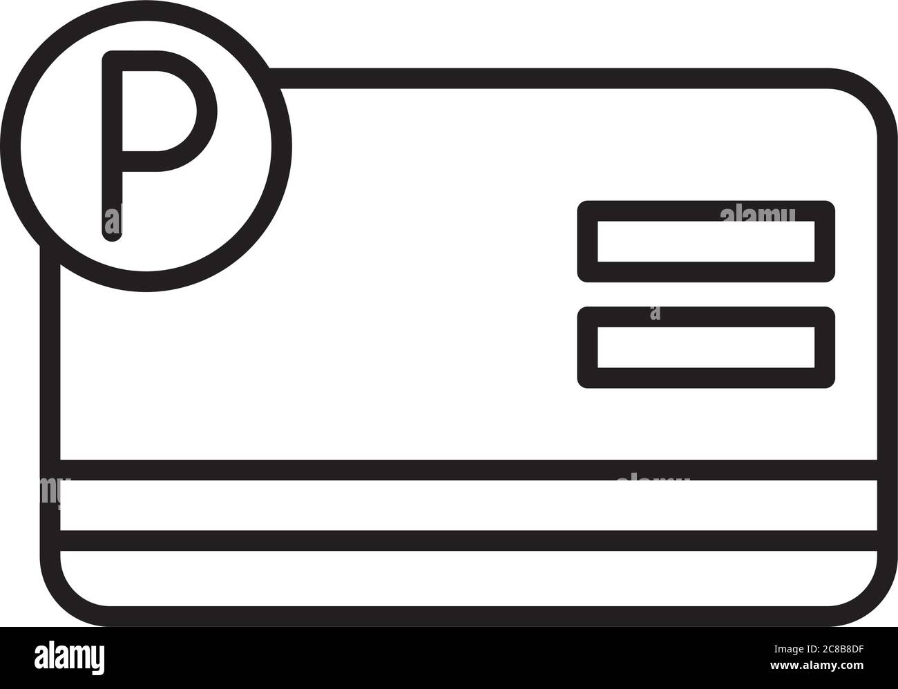 Parkkarte Ticket Transport Linie Stil Symbol Design Vektor Illustration ...