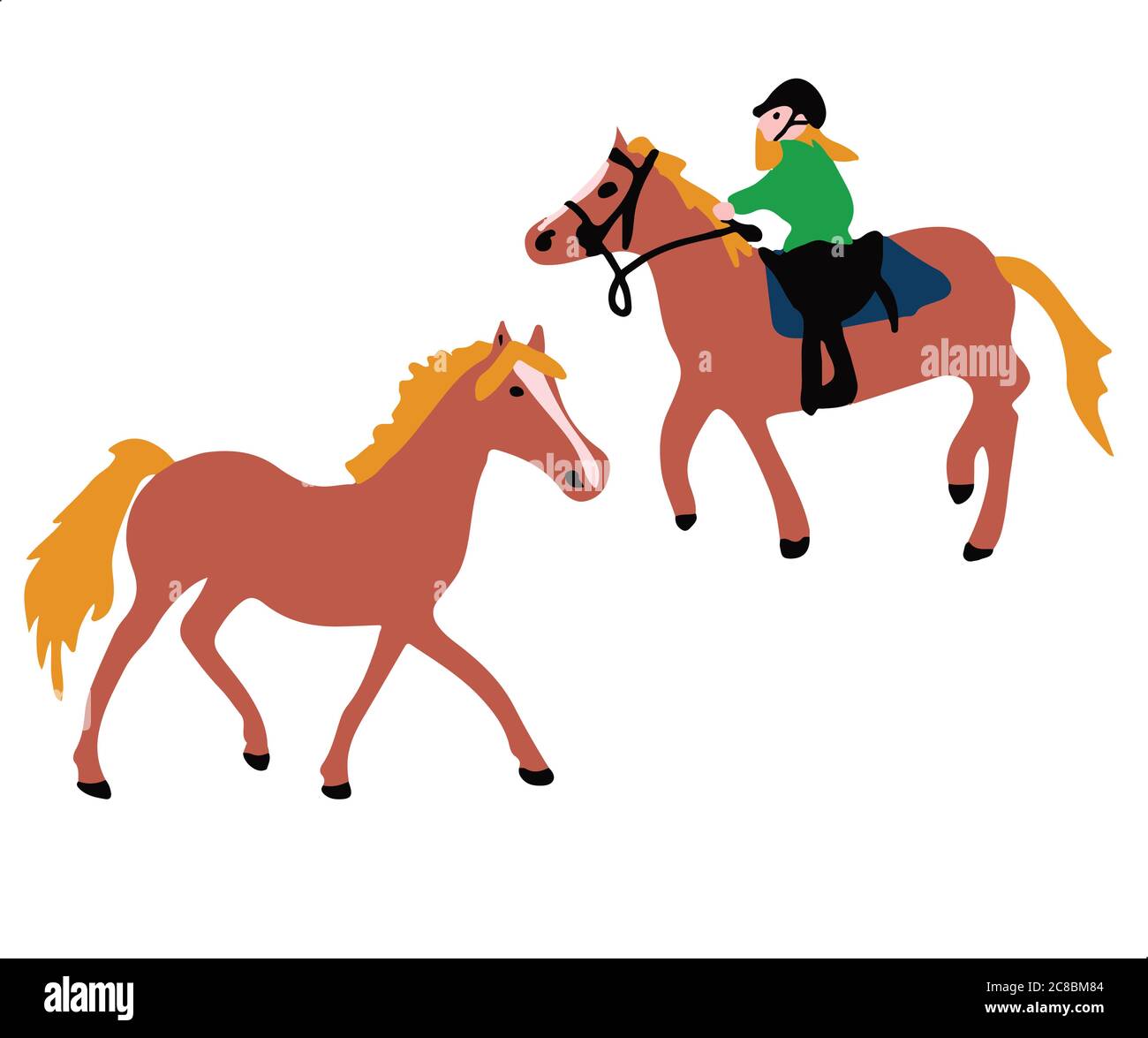 Vektor Umriss lineart Pferde Illustration Stock-Vektorgrafik - Alamy