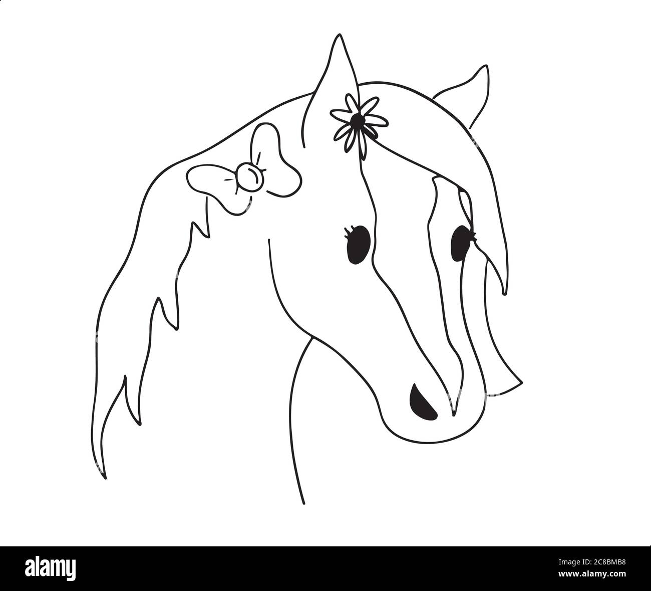 Vektor Umriss lineart Pferde Illustration Stock-Vektorgrafik - Alamy