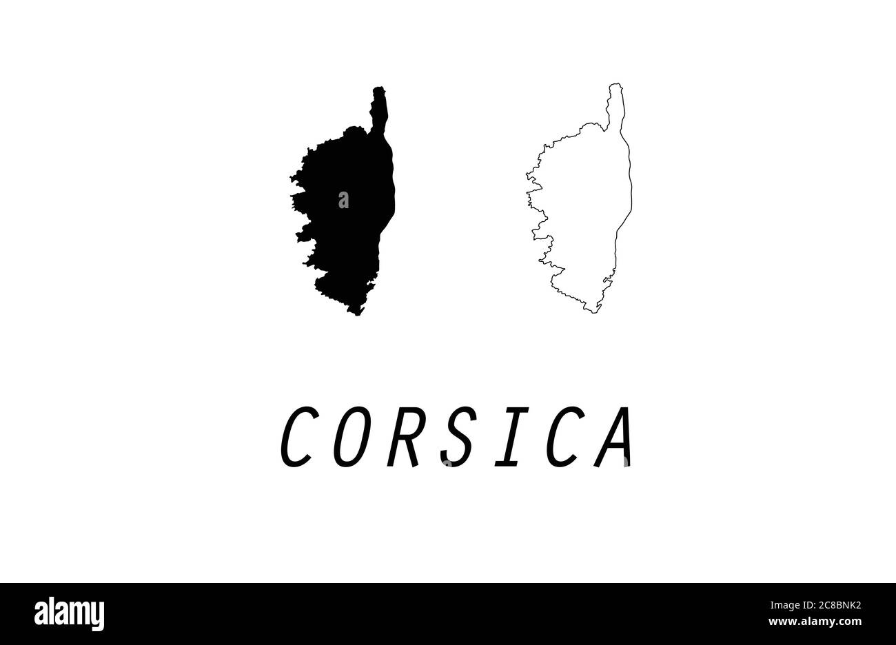 Corsica map -Fotos und -Bildmaterial in hoher Auflösung – Alamy