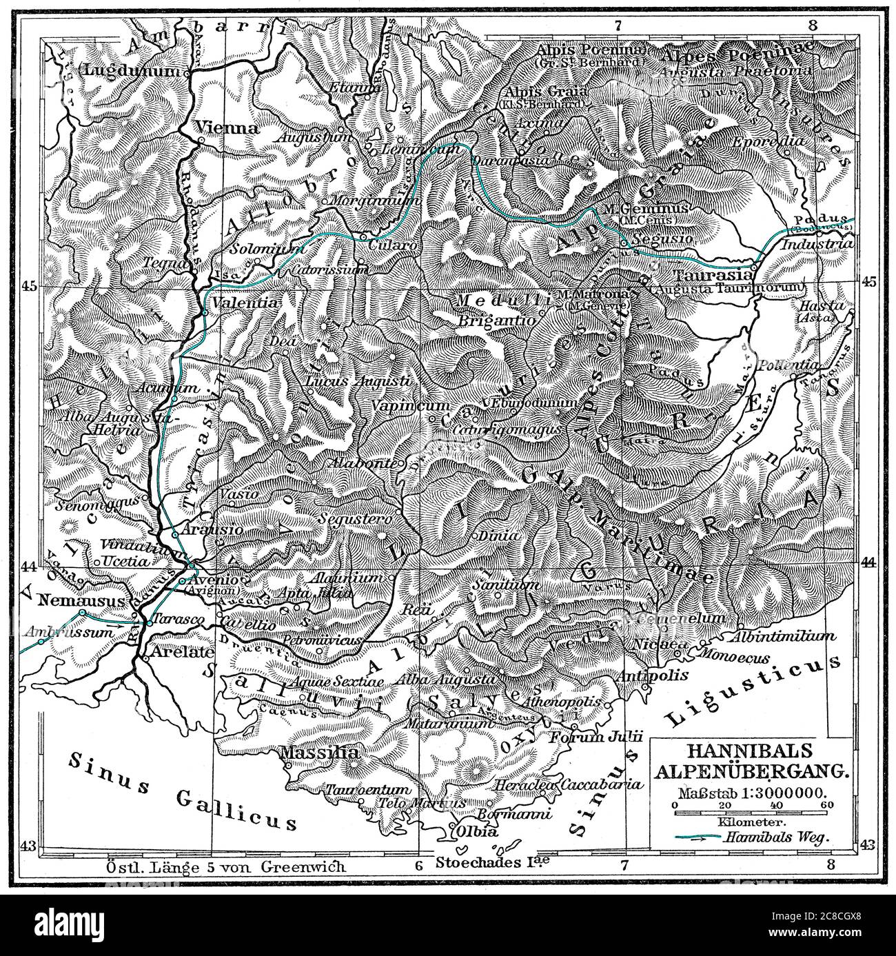 Hannibal Barkas, C. 246-183 v. Chr., karthagische Feldherr Trekking ...