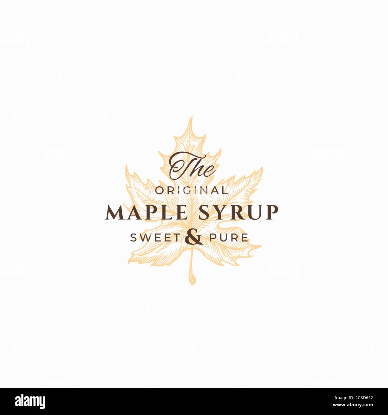 Original Maple Sirup Abstrakten Vektor-Zeichen, Symbol oder Logo ...