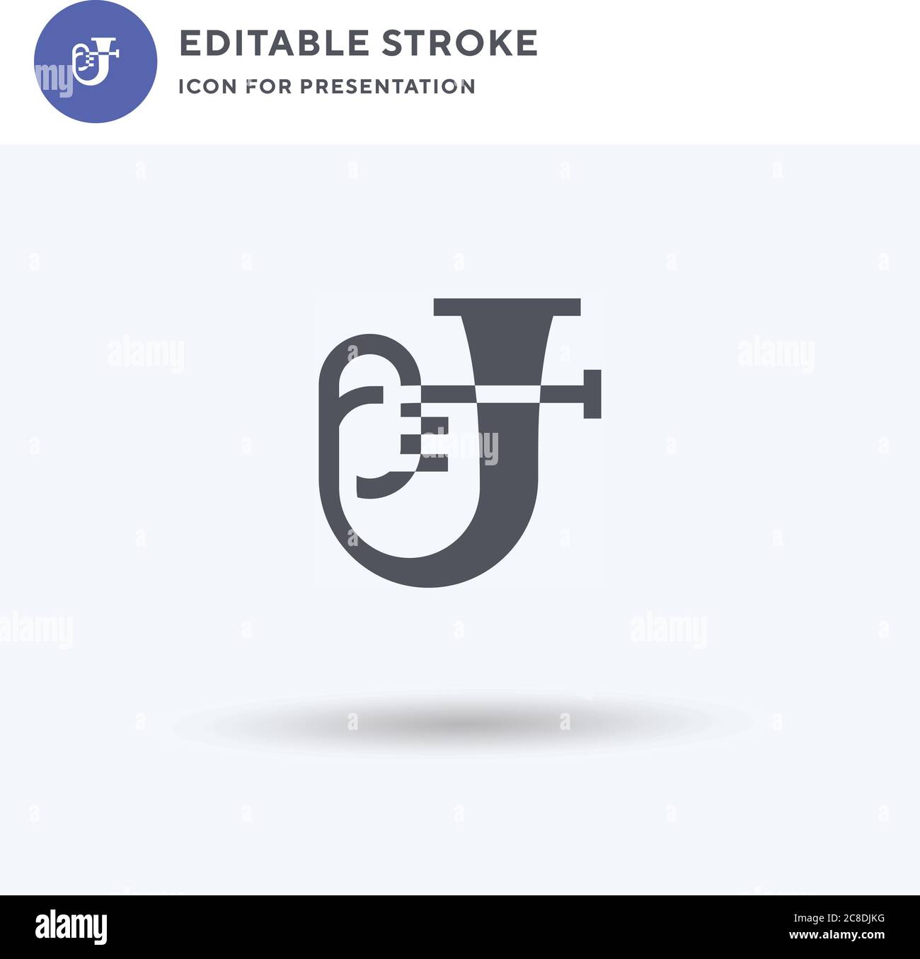 Tuba Icon Vektor, gefüllt flaches Zeichen, solides Piktogramm isoliert ...