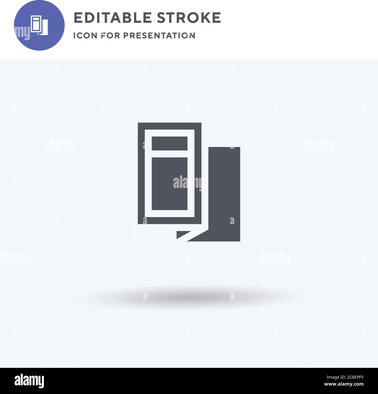 Prospekt-Symbolvektor, gefülltes flaches Schild, solides Piktogramm ...