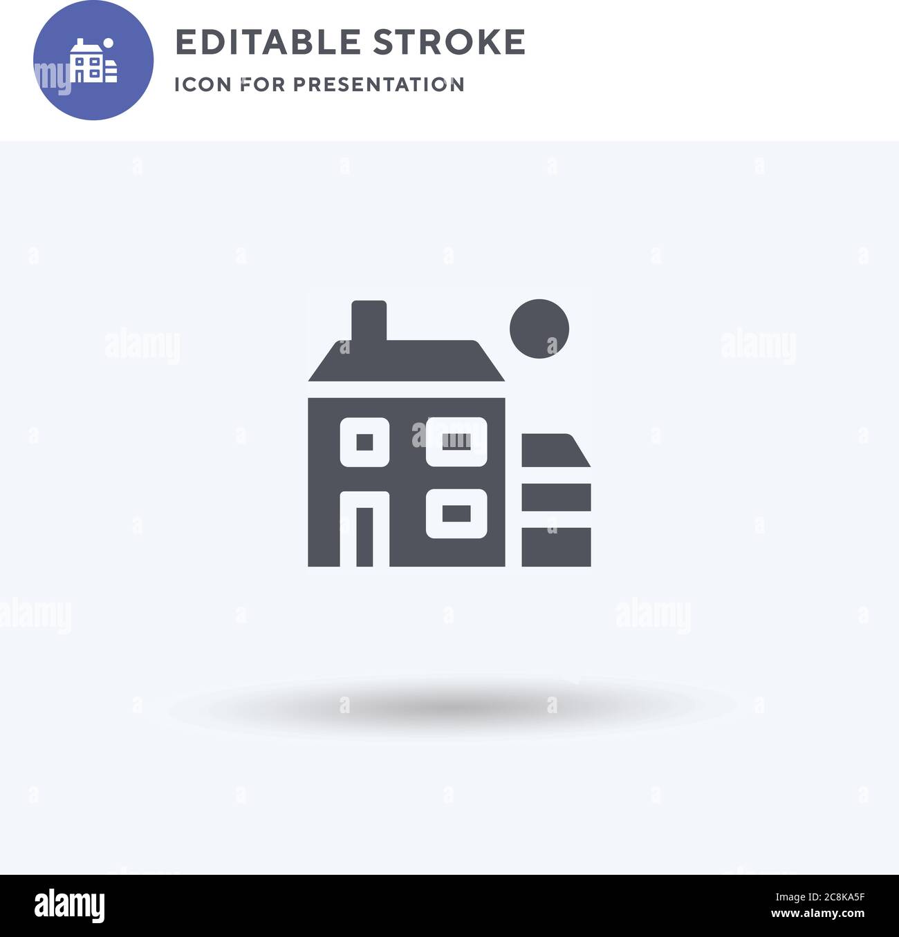 Haus-Symbol-Vektor, gefüllt flaches Zeichen, solides Piktogramm ...