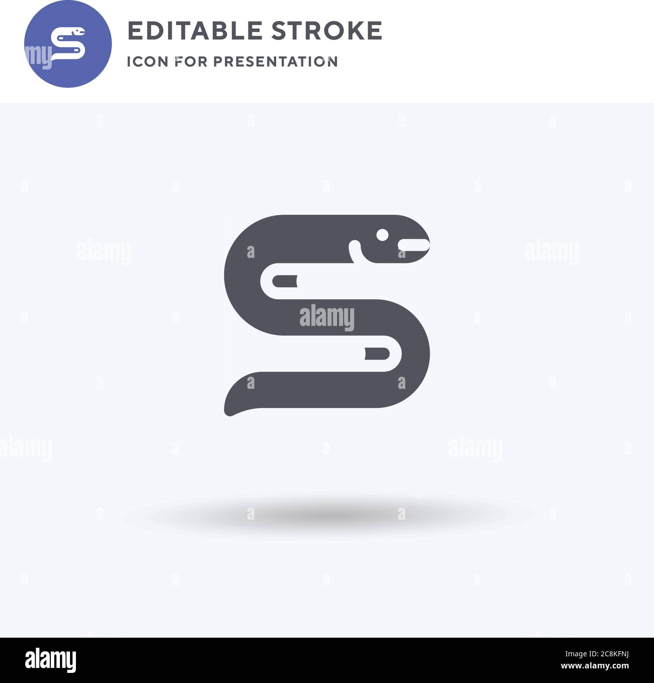 Aal-Symbolvektor, gefülltes flaches Schild, solides Piktogramm isoliert ...