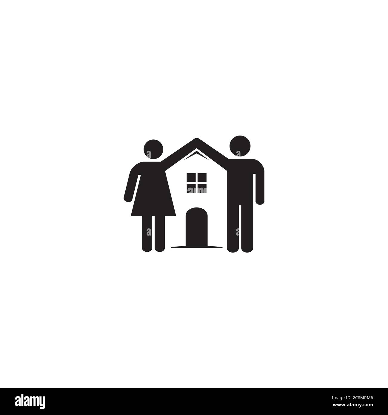Haushalt oder Ehe Logo / Symbol-Design Stock-Vektorgrafik - Alamy